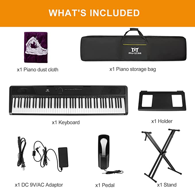 Mustar 88-Key Semi Weighted Digital Piano - The Most Easy to Use ...